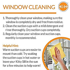 K&H PET PRODUCTS EZ Mount Kitty Sill Deluxe with Bolster Window Sill Cat Bed, Cat Window Hammock, Sturdy Cat Window Perch, Cat Window Bed Cat Furniture, Cat Hammock for Window Cat Perch - Chocolate