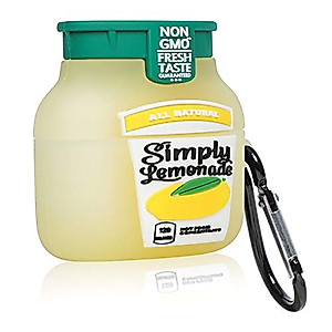 Oqplog for Airpod Pro 2019/Pro 2 Gen 2022 Case - Yellow Lemonade,Food Design Cute 3D Cartoon Funny Kawaii for Airpods Pro Soft Silicone Cover Cool Air Pods Pro Cases for Girls Women Boys Girly Teen