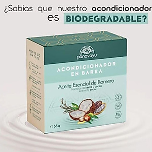 Shampoo natural de Romero | Rosemary Bar Shampoo and Conditioner Bar for Hair Growth | Shampoo Bar & Conditioner Bar for Strengthening Hair + 2 Travel Tins | Eco Friendly | No wasted | PANAVAYU