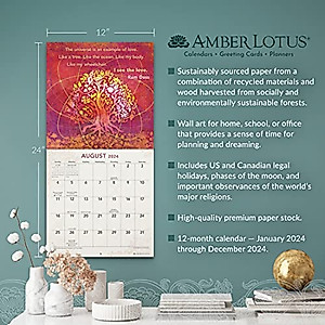 Be Here Now 2024 Wall Calendar: Teachings from Ram Dass | 12" x 24" Open | Amber Lotus Publishing