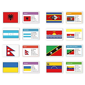 Little Wigwam Flags of The World Flash Cards - Set of 216 Flags + Country Information