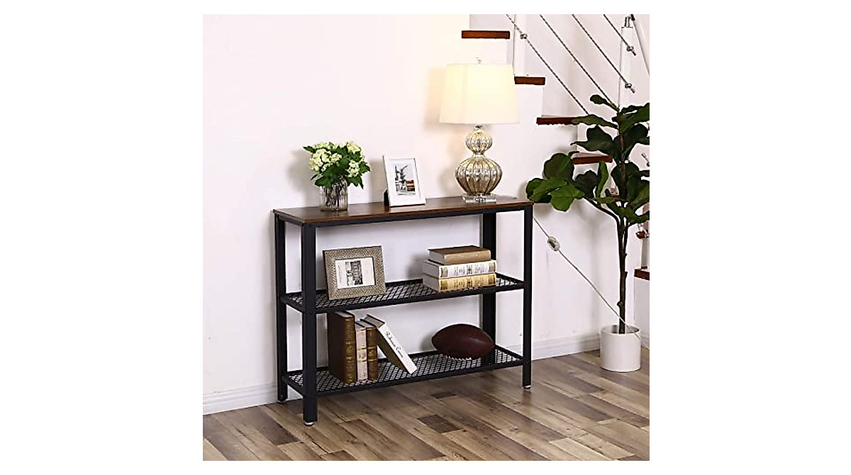 VASAGLE 40-Inch Industrial Console Table with Storage Shelves