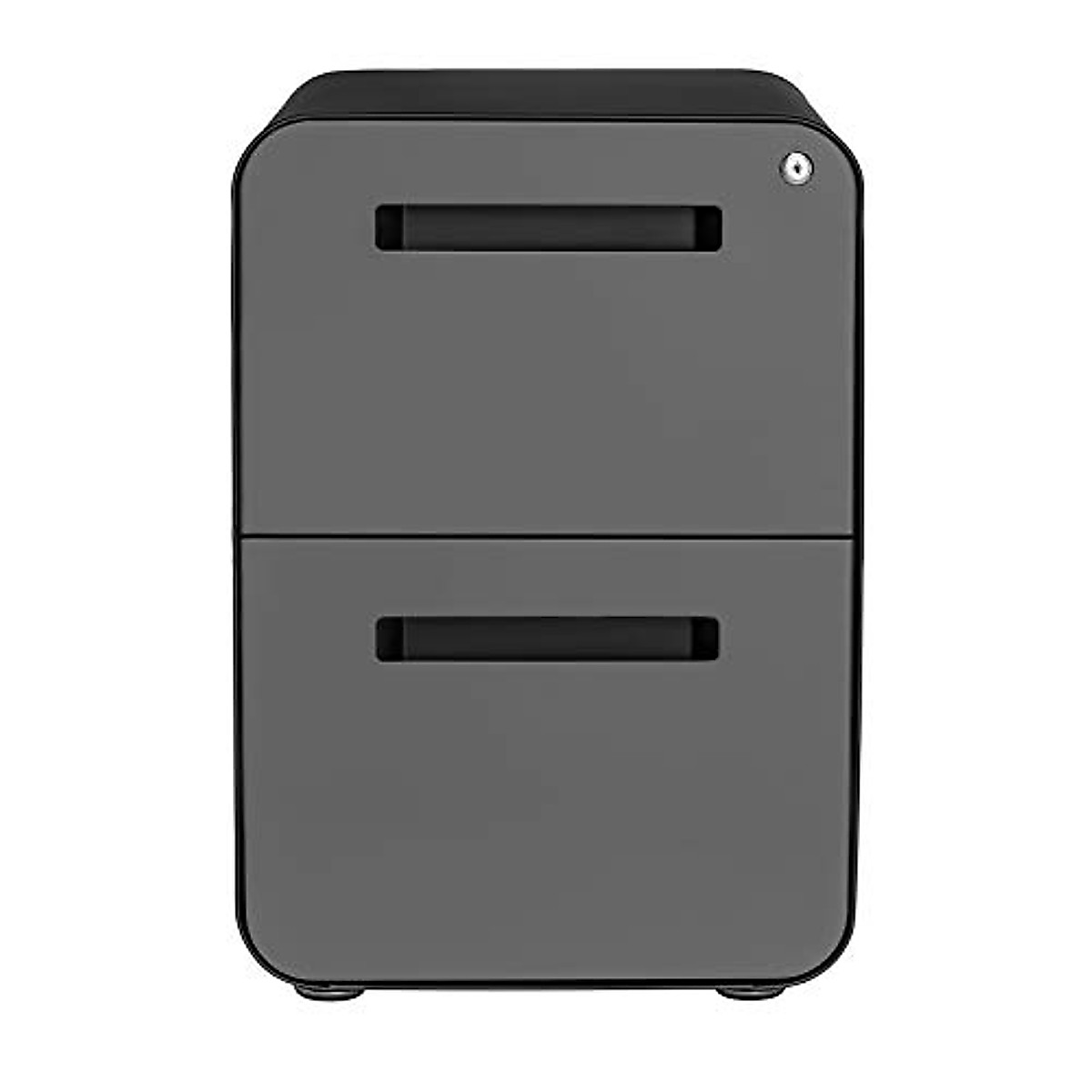 Laura Davidson Furniture Stockpile 2-Drawer Modern Mobile File Cabinet, Commercial-Grade (Black/Grey)