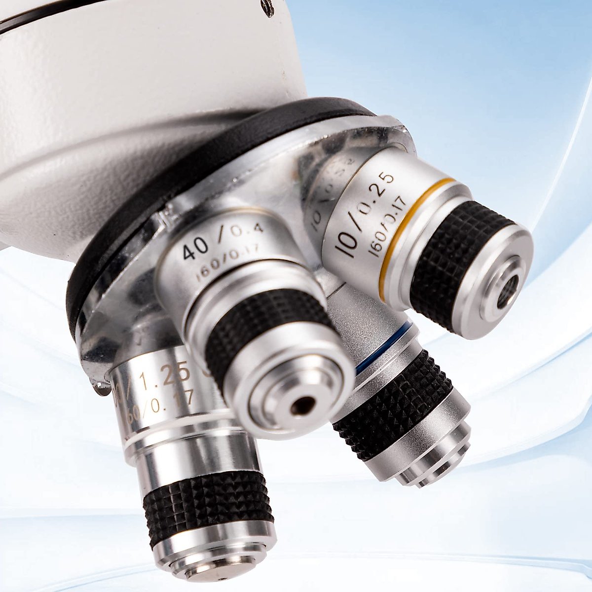 Compound Binocular Microscope, WF10x and WF25x Eyepieces,40X-2000X Magnification, LED Illumination Two-Layer Mechanical Stage (Binocular Four-Hole Microscope)