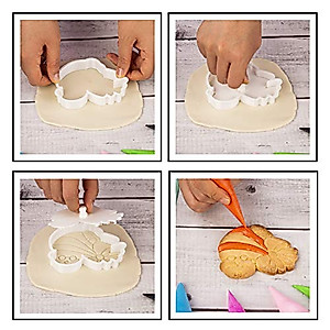 Mostop 3D Cookie Cutter with Baby Letter Stampers Baby Shower Cake Mold Fondant Decorating Tools DIY Mold for Sugar Craft Baking Mould Kids' Birthday Party Kitchen Tools