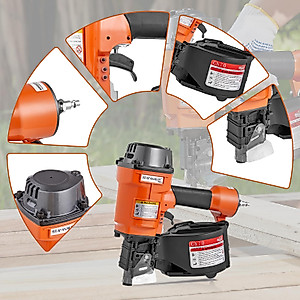 Stafanailer CN70 Coil Nailer 1-3/4-Inch up to 2-3/4-Inch Collated Coil Nails 15 Degree Pneumatic Nail Gun for Pallets, Packing Boxes, Crates and Fence