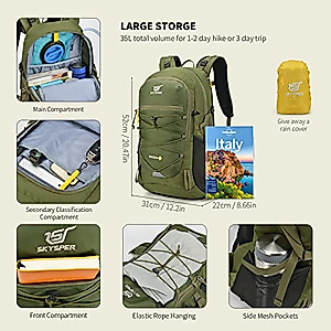 SKYSPER Hiking Backpack Travel Daypack - 35L Lightweight Waterproof Outdoor Camping Day Pack for Men Women