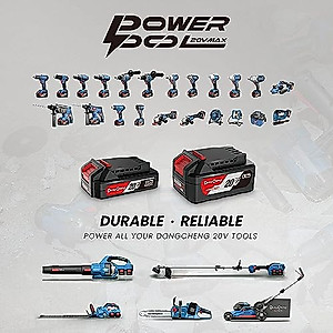 DongCheng Leaf Blower - 650CFM, 40V Cordless Leaf Blower with 2 4.0Ah Batteries, Advanced Brushless Motor, Shoulder Strap. Electric Leaf Blower for Lawn Care, Cleaning Yard & Road