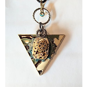Geared triangle Steampunk Necklace gothic vintage style