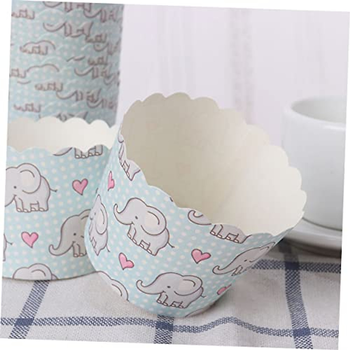 UPKOCH Paper Elephant Baking Holder for Dot Polka Pattern Small -friendly -friendly Liners Wrappers Shop Containers Dessert Home and Cuake Cups Accessory Colorful Paper Party Gift Wrapping 100pcs