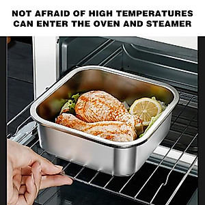 Stainless Steel Food Storage Containers with Handle Leak Proof & Airtight Lids For Kitchen,Meal Prep Lunch Box,Dishwasher Safe,Oven/Freezer/Microwave,Meal Prep Containers Reusable & Stackable (1700ML)