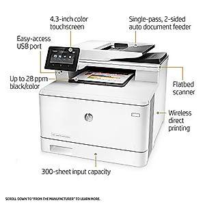 HP LaserJet Pro M477fnw Multifunction Wireless Color Laser Printer with Built-in Ethernet (CF377A)