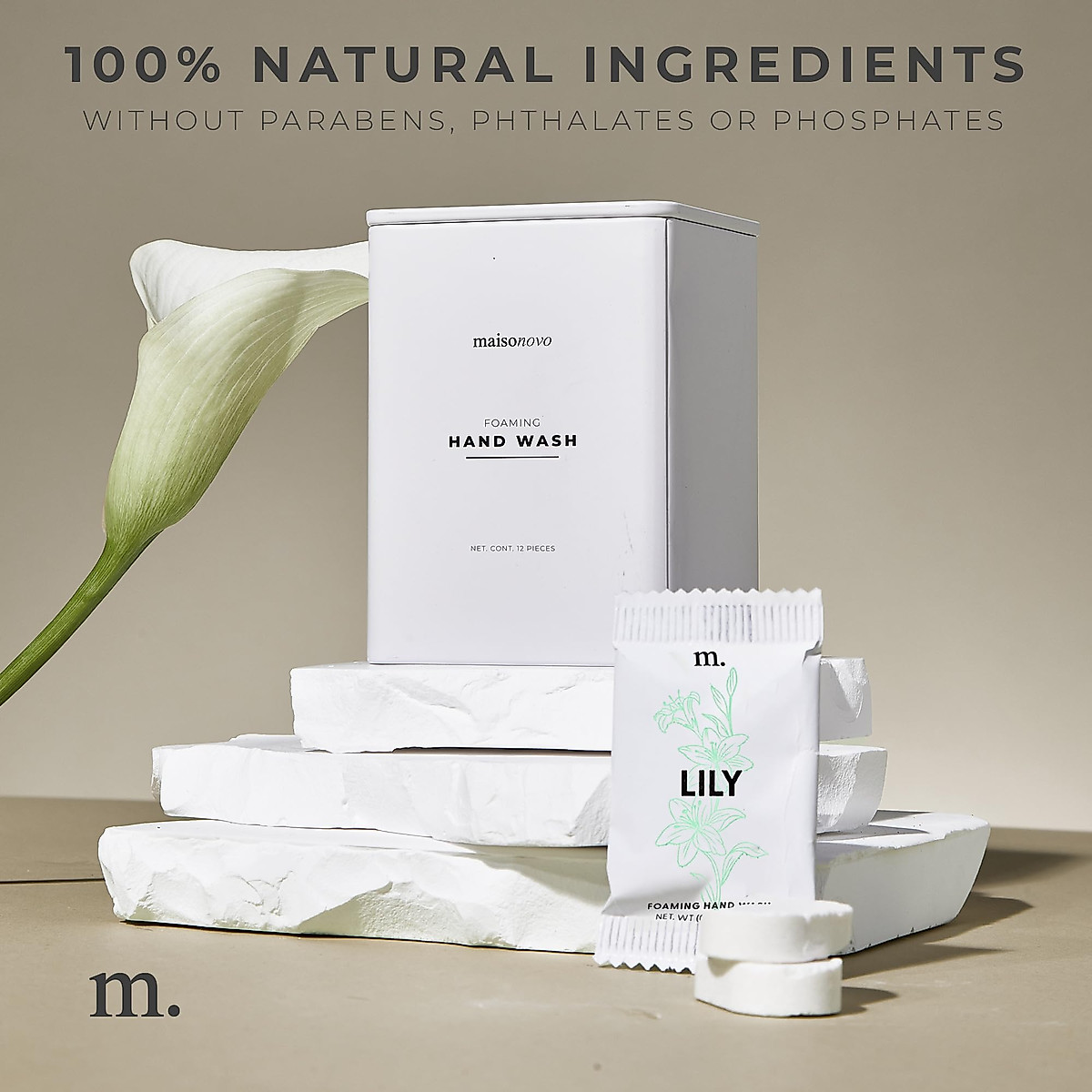 MaisoNovo 12-Pack Lily Scent Foaming Hand Soap Tablets