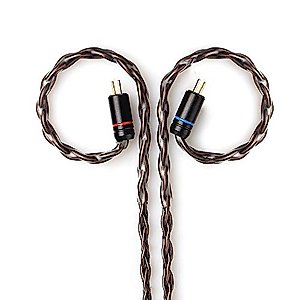 okcsc T4 2pin 0.75mm Earphones Cable IEM Headphones Upgrade Replacement Cable 8 Cores 6N OCC Copper Wires with 3.5mm Stereo Jack Plug-0.75mm,3.5mm Plug