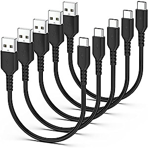 1ft USB-C Charging Cable Short, 5 Pack USB A to USB C Cord Fast Charging USB Type C Cable Compatible with Samsung Galaxy S22 Ultra S10 A32 Note 20 10 Plus, Moto G Stylus Power, Pixel 6, LG Stylo 6