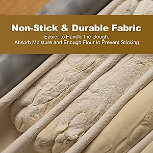 Professional Bakers Couche Extra Large 35 x 26 Inch,100% Natural Flax Linen Pastry Proofing Cloth for Bread Dough Baking,Non-Stick Heavy Baking Bread Cloth for Baguettes,Loaves,Ciabatta