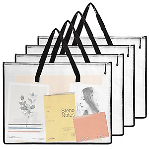EOOUT 4pcs 19x25 Inches Art Portfolio Bags, Portfolio Folder for Artwork, Posters Storage Bag with Zipper and Handle Mesh Folder Organizers for Poster, Scrapbook, Keepsake and Bulletin Board
