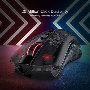 Redragon M808 Storm Pro Wireless Gaming Mouse, RGB Honeycomb Form - 16,000 DPI Optical Sensor - Programmable Macro Buttons - Precise Registration