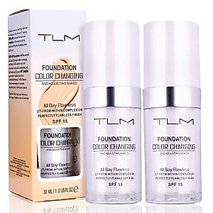 30ml TLM Concealer Cover Cream Flawless Colour Changing Foundation Makeup Base Nude Face Liquid Cover Concealer Changing Warm Skin Tone Moisturising Cover for women & girls(2pcs)