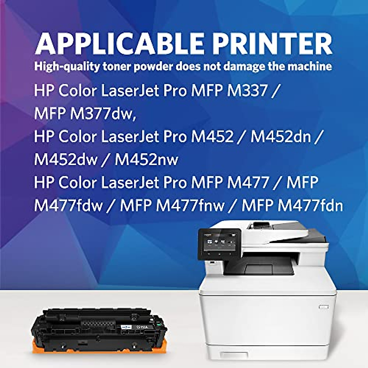 INK E-SALE Compatible Toner Cartridge Replacement for HP 410A 410X CF410A CF411A CF412A CF413A Toner 4PK Set for HP Color LaserJet Pro M452dn M452dw M452nw MFP M477fdw M477fnw M477fdn M377dw Printer