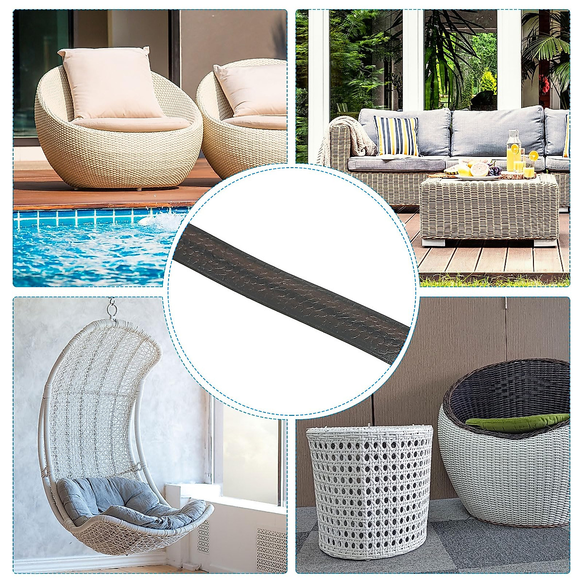 PATIKIL Wicker Repair Kit, 459FT Rattan Fix Kit Plastic Flat Weaving Replacement for Rattan Furniture Patio Chair Sofa Couch 2.2LB, Coffee