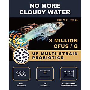 Ultra Fresh Royal Guppy Mignon Pellet, All Natural Guppy Food, Sword Prawns, Spirulina, Highly Nutritious, for Cleaner Water and More Vibrant Color 1.87 oz