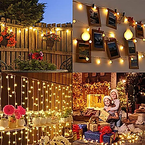 echosari Battery Operated String Lights, 16.5 Feet 50 LED Camping Globe Lights with Remote Timer 8 Modes Frosted Ball Fairy Light for Bedroom Wedding Xmas Tree Party Decoration (Warm White)