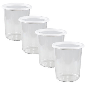 Kiddream 10 L Small Trash Can with Pressure Ring, Clear Garbage Bin, 4 Packs