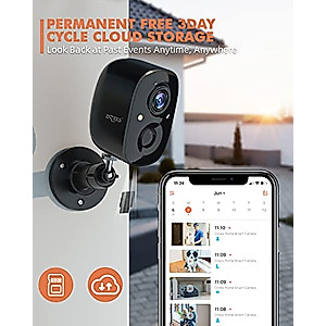 Dzees Security Camera Outdoor Wireless - Battery Powered WiFi Outdoor Camera Wireless, Spotlight, Siren, AI Dectection, Color Night Vision, IP66 Waterproof Cloud/SD-Black