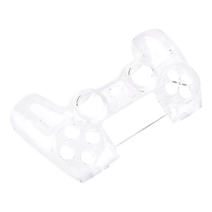 eXtremeRate Transparent Crystal Clear Replacement Faceplate Front Housing Shell Compatible with ps4 Slim Pro Controller CUH-ZCT2 JDM-040/050/055 - Controller NOT Included