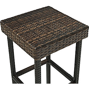 Crosley Furniture Palm Harbor Outdoor Wicker 24-inch Stools - Brown (Set of 2)