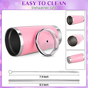 Thenshop 16 Pack Insulated Travel Tumblers Bulk 20 oz Stainless Steel Vacuum Travel Tumbler Cup with Lid and Straw Double Wall Vacuum Coffee Tumbler Cup Mugs for Cold and Hot Drinks, Mix Colors