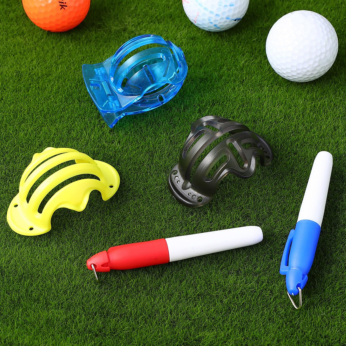 BESPORTBLE 1 Set Tools Golf Balls Golf Marker Hat Clip Golf Ball Markers for Putting Golf Ball Markers Stamp Golf Ball Marker Pen Golf Ball Markers with Hat Clip Balance Supplies Plastic