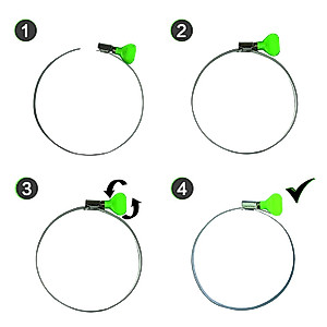 4 Inch Key Hose Clamp 12packs Key-Type Adjustable Stainless Steel Hose Clamps, dust collection hose clamps, air hose clamps, Pipe Clamp, Worm Gear Clamps, Dryer Vent Clamp, Thumb Screw Metal Clamps