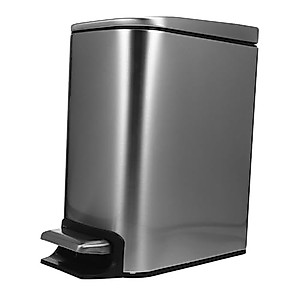 VILLFUL Small Trash Can Trash Bin Garbage Can with Lid Step Trash Can Small Bathroom Trash Can Trash Can for Bathroom Foot Pedal Trash Can Bathroom Trash Can with Lid Stainless Steel