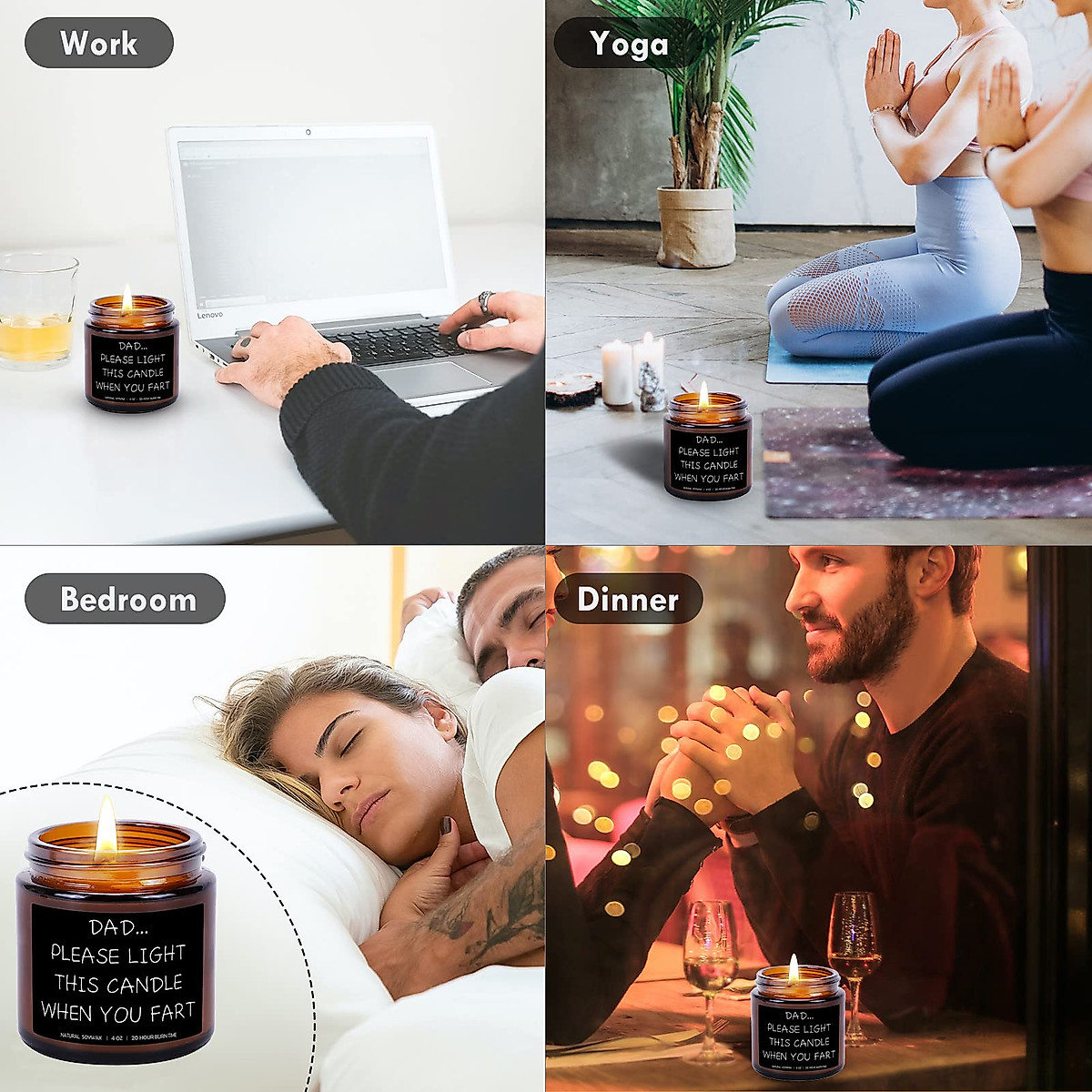 Funny Gifts Candles for Dad, Father's Day Gift Candle Birthday Present for Daddy Step Dad Father in Law Sandalwood Scented (4 oz)