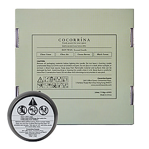 COCORRÍNA Scented Candle Set - 4 Pack/ 3.8 Oz Clear Air/Clean Linen/Ocean Breeze/Black Forest - Christmas Gifts Set Aromatherapy Candles Gifts for Men Women