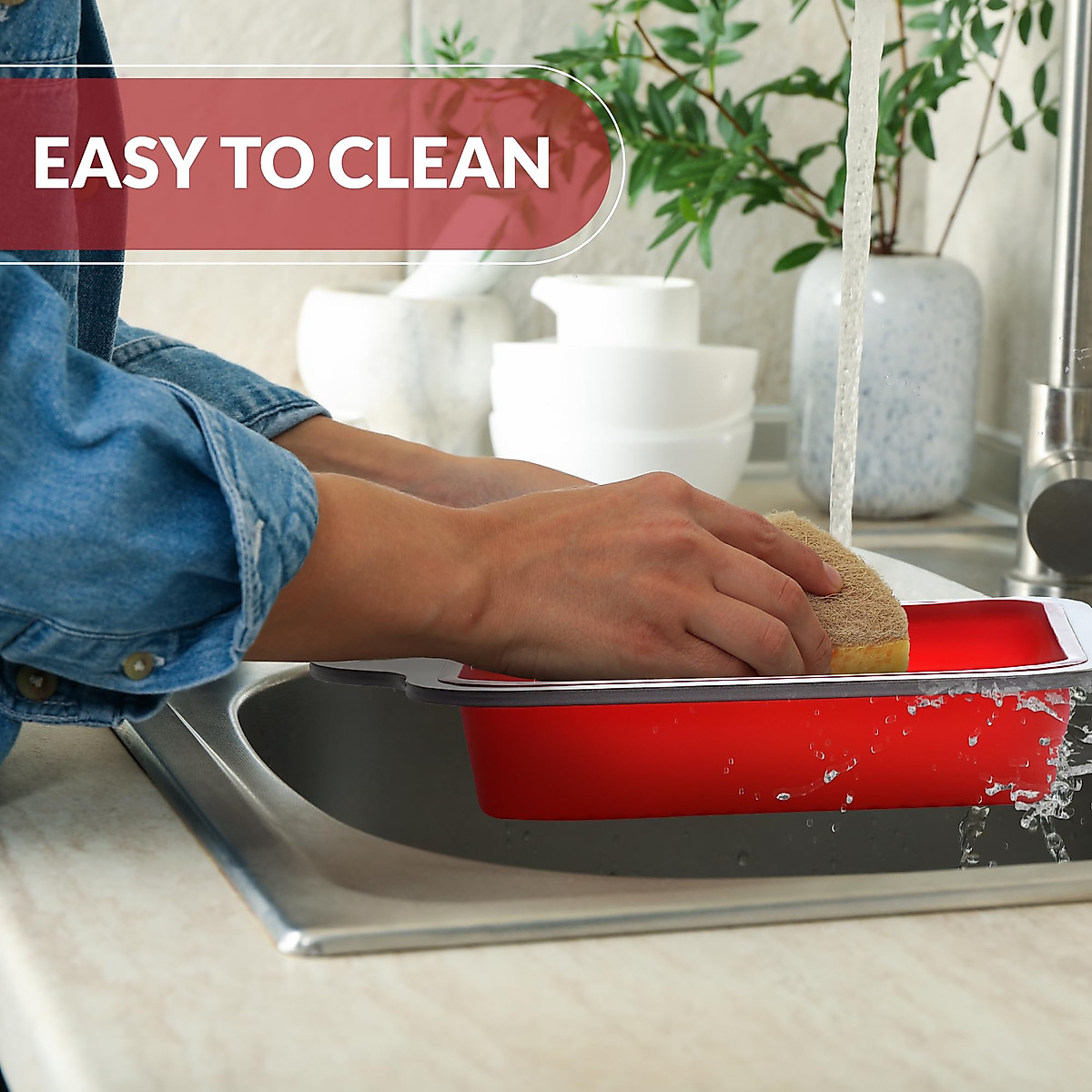 Boxiki Kitchen Silicone Baking Duo: 9x5 Inch Bread Loaf Pan & 9 Inch Round Cake Pan - Non-Stick, Easy Release with Steel Frame Handles.