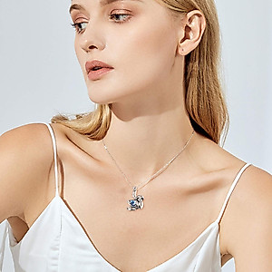 YFN Sloth Gifts Sterling Silver Sloth Necklace Heart Crystal Sloth Jewelry for Women Men Christmas Gifts