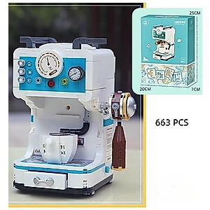 BEJARM 3D Micro Retro Machine Building Brick Sets for Adults Teens, Decorative Display Toys Collectible Model Birthday Gifts Home Ornament (Coffee Maker)