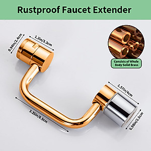 SELLO 1080° Rotating Faucet Extender for Bathroom Sink, Sink Water Faucet Aerator with Brass Extension, Kitchen Faucet Extender with 2 Mode Splash,Adjustable Swivel Arm