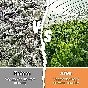 Alphatool Plant Covers Freeze Protection, 10 x 30ft Durable Plastic Frost Blanket for Winter Rain Snow Weather, Clear Waterproof Floating Row Cover for Outdoors Garden Plants Vegetables Crops