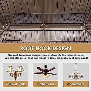 12' x 20' Hardtop Gazebo Galvanized Steel Double Roof Canopy Permanent Outdoor Aluminum Frame Pergola with Netting and Curtains for Garden Backyard Patios, Lawns, and Parties Wood Looking