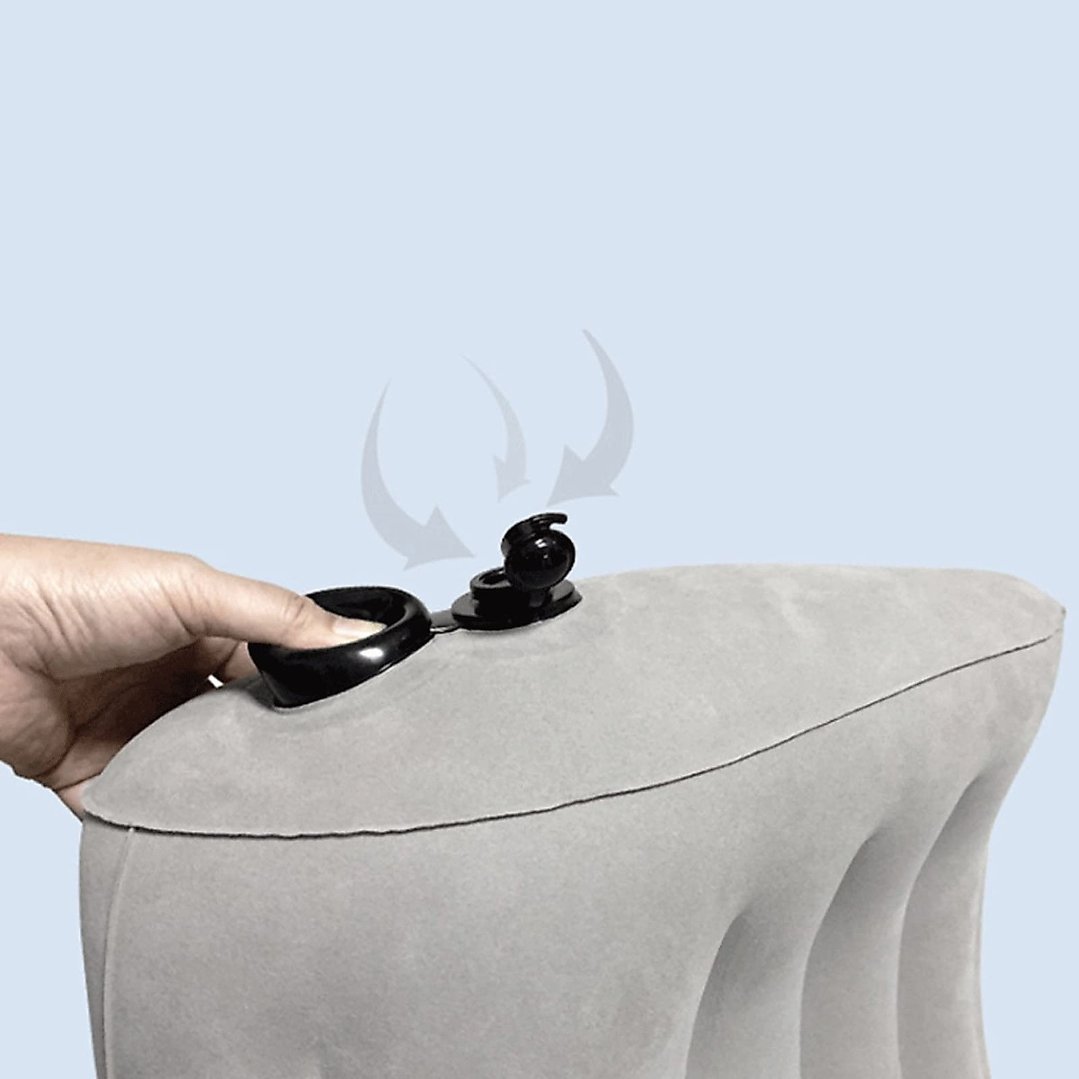 SPICLY Travel Pillow Multi-Purpose Push-Type Inflatable Waist Pillow Portable Travel Office PVC Flocking Pillow Leg Cushion Waist Support