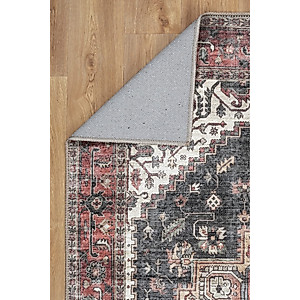 Home Culture Machine Washable Distressed Runner Rug (2'6''x7'5'') for Entryways, Doorways, Livingroom, Low Pile Juana Rug, Pet Friendly