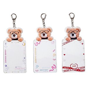 Qusmeiyici 3PCS Photocard Holder Keychain Cute Kpop Photocard Holder Photocard Keychain Cute Card Holder Protective Photo Sleeves Pendant Keychain Keychain ID Card Holder, ID Student Card Holder