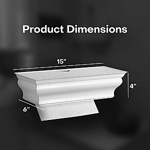 HealthyShelf White ABS Plastic MultiFold Paper Towel Dispenser - Wall Mount Shelf - Handy Multi-Use Decorative Shelf Dispenser for Bath, Kitchen, Laundry Room