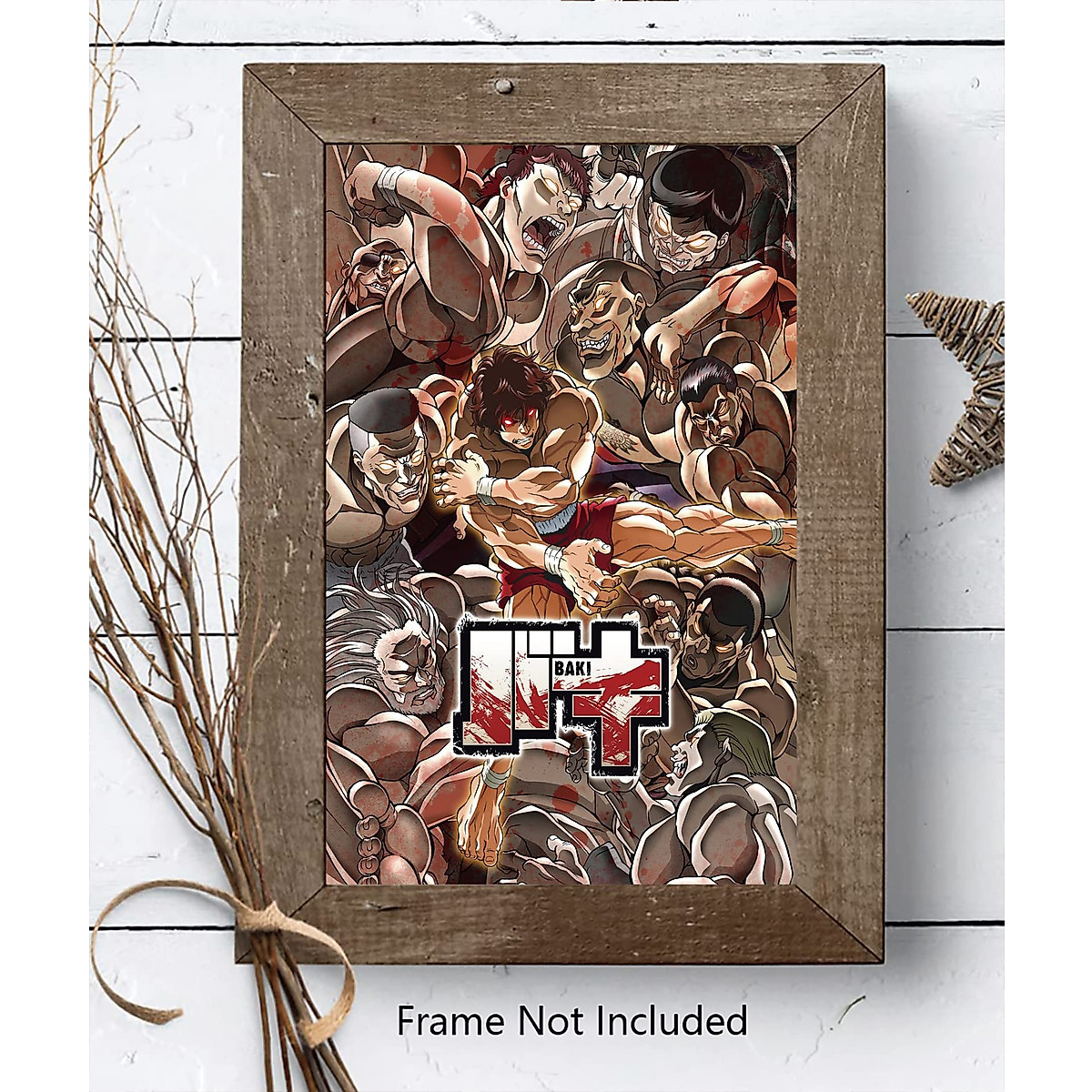 Christ-EZ Anime Cartoons Baki Wall Art Print Poster Home Decor Premium - Matte poster Frameless Gift 11 x 17 inch(28cm x 43cm)