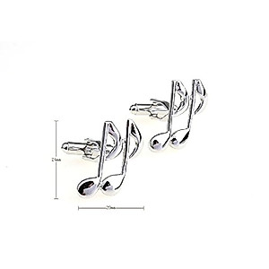 MRCUFF Music 8th Eighth Note Pair of Cufflinks in a Presentation Gift Box & Polishing Cloth
