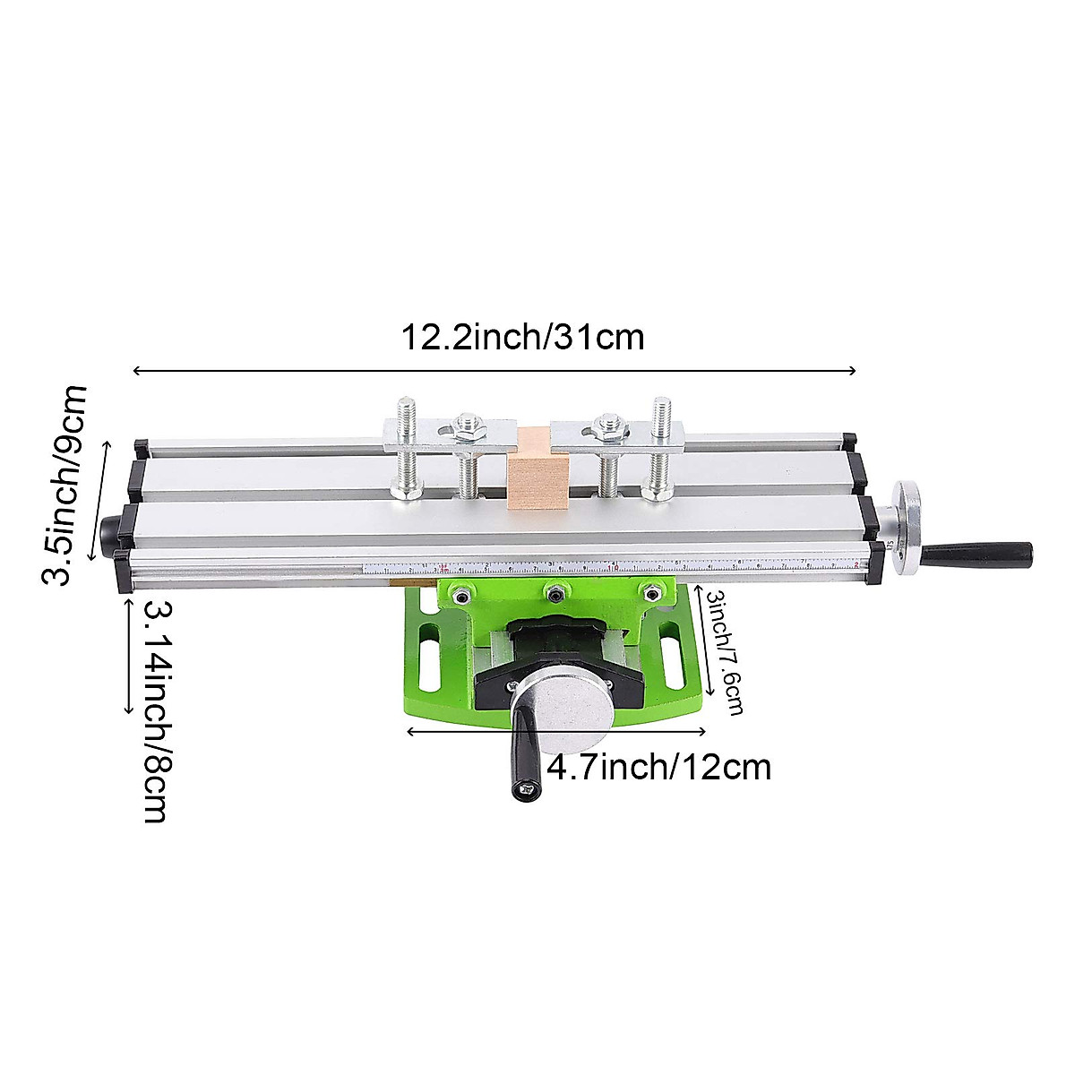 ZOENHOU 12.2 Inch Milling Machine Worktable, Precise Adjustive Multifunction Drill Vise Fixture Working Table, Compound Slide Table Cross X Y Vise for Drill Press Bench